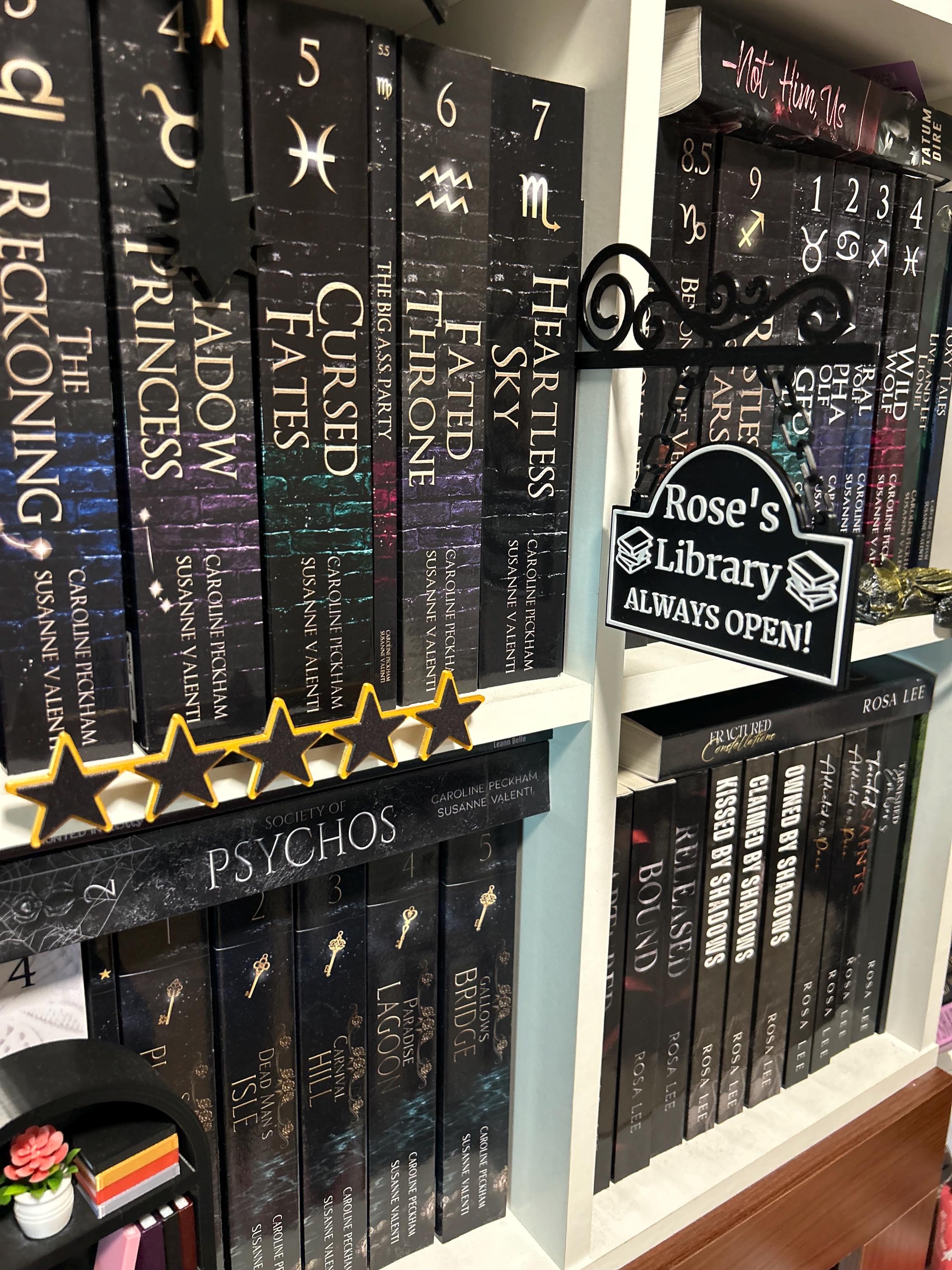 Personalised Library Sign Hanging Bookshelf Decor - 3D Printed - Etsy UK