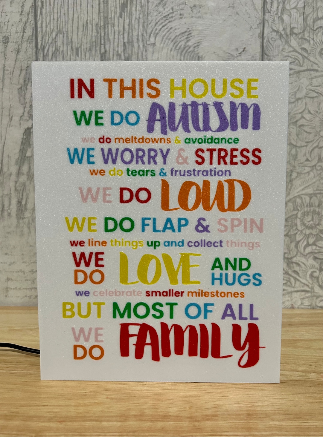 Autism Family Lightbox - 3D Printed - Etsy