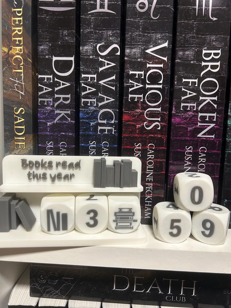 Books Read This Year Sign/stand. Bookshelf Decor/tracker- 3D Printed ...