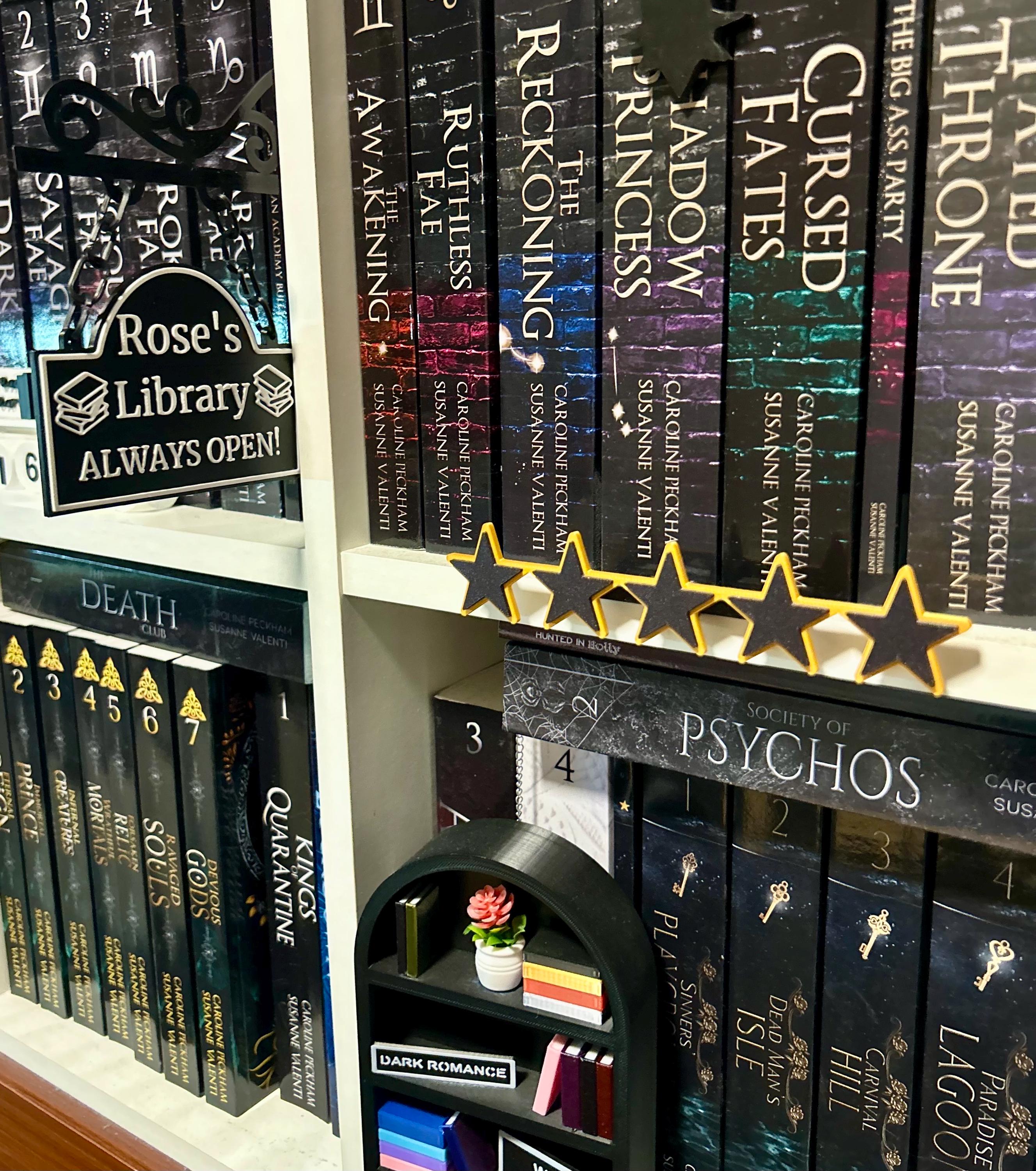 Personalised Library Sign Hanging Bookshelf Decor - 3D Printed - Etsy UK