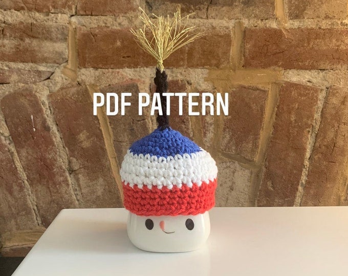 Marshmallow Mug Party Hat Pattern - Etsy