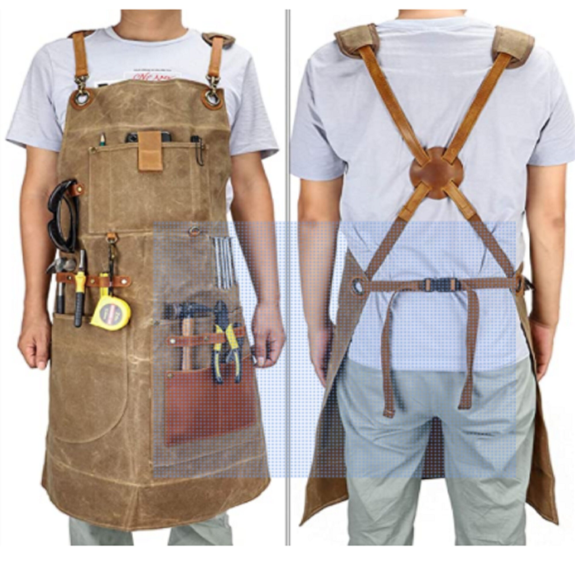 Woodworking Apron with metal shoulder strap buckle Apron for | Etsy