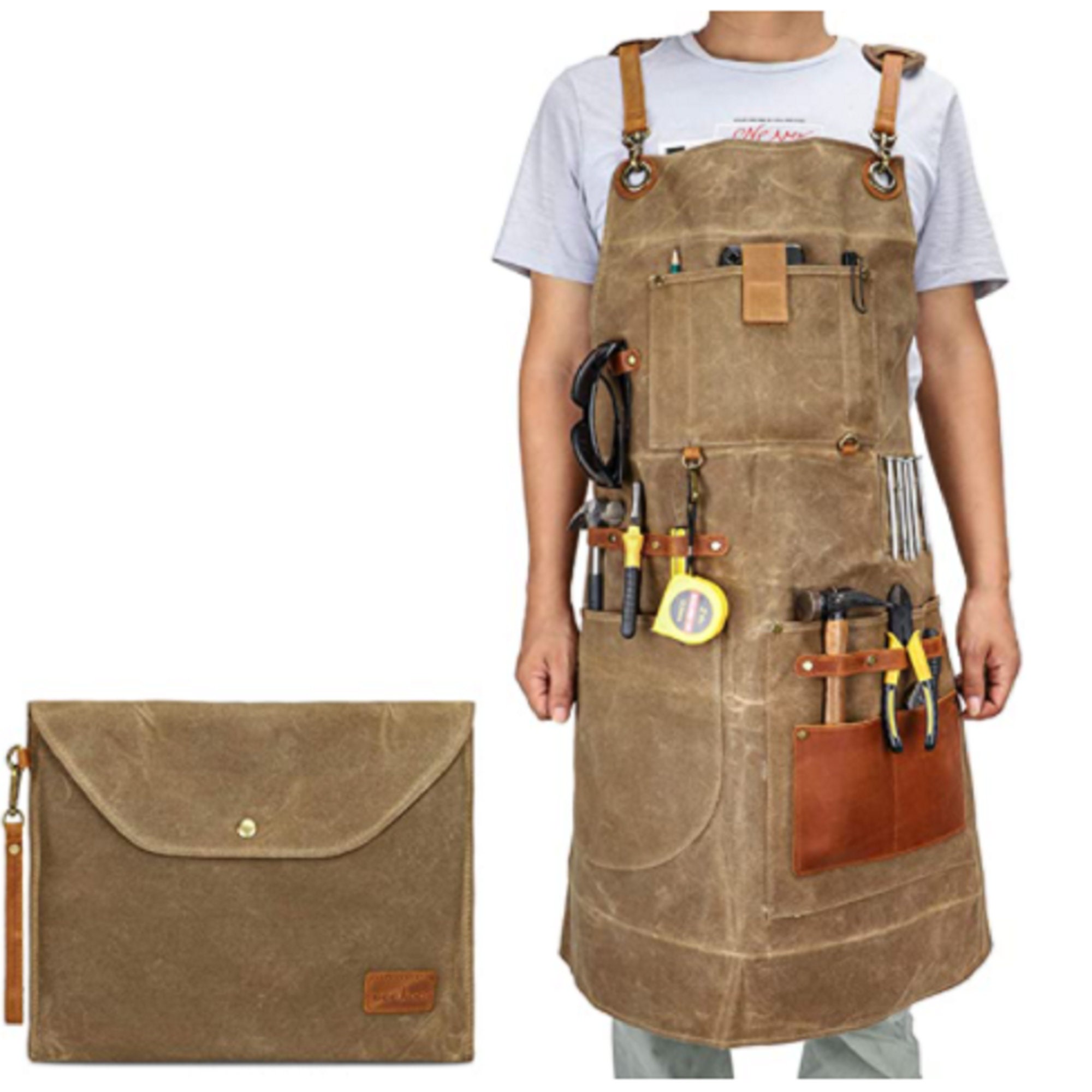 Woodworking Apron with metal shoulder strap buckle Apron for | Etsy