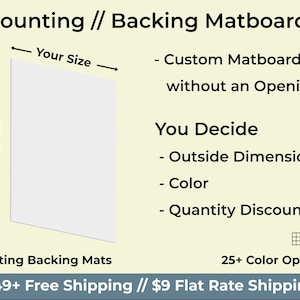 Custom Sized // Backing & Mounting Matboards // Custom Sized Matboards ...