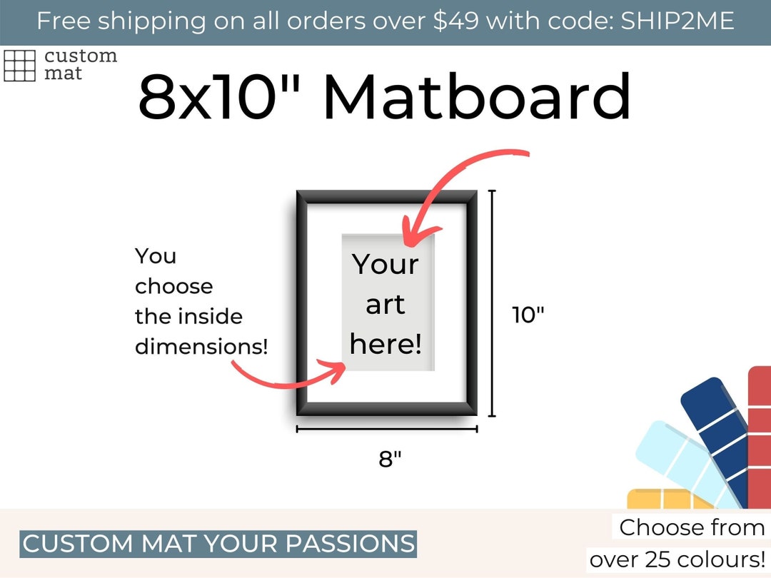 Personalized 8x10" Premium Photo Matboard With Custom Cutout (fits 8x10 ...
