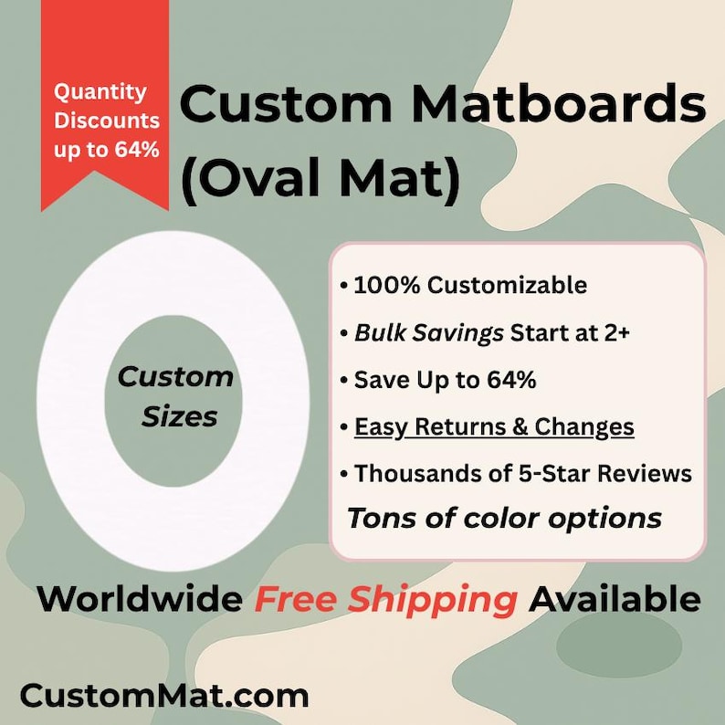 Premium Custom OVAL Matboard - Single Matting for Photo Frames - 30 ...