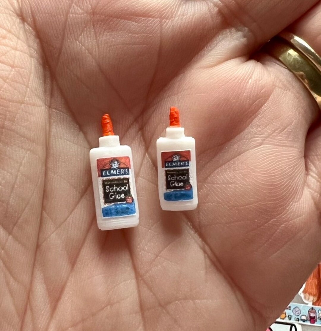 Miniature Elmers Glue Bottle Large Dolls House Replica Leololabykelly Etsy
