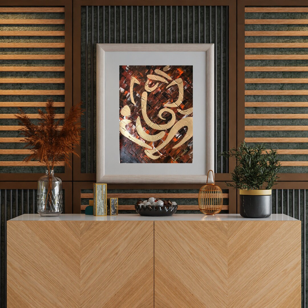 Original Ganesha Painting, Modern Contemporary Indian Wall Art, Indian ...