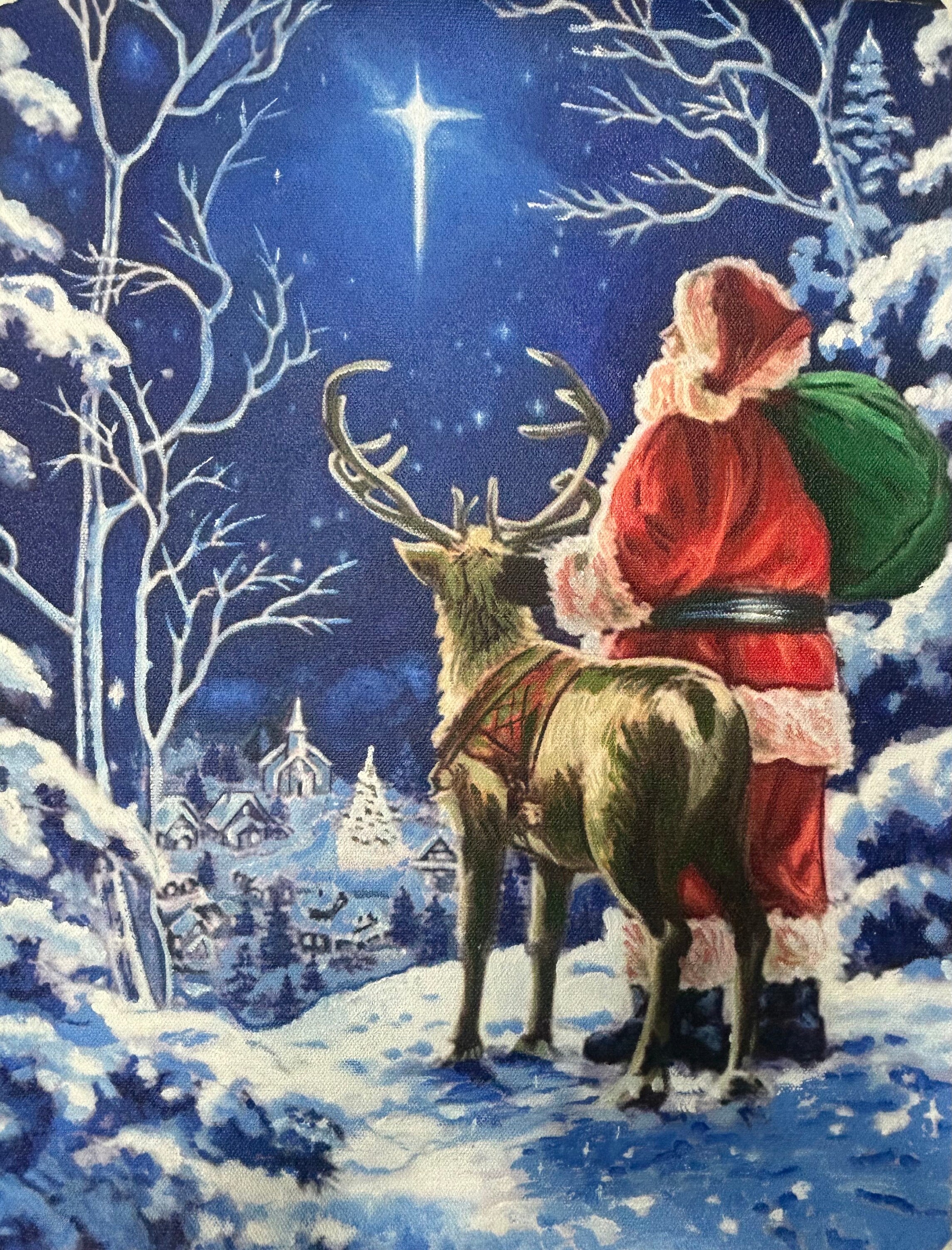 Christmas Painting Original Handmade Art for Wall Decor and Gifting - Etsy