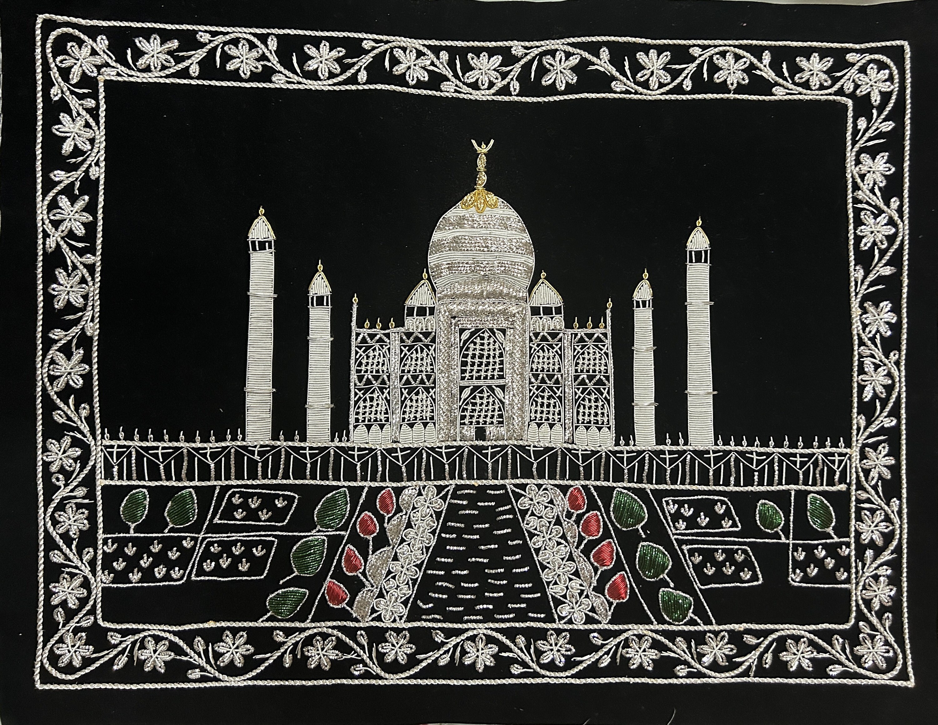Handcrafted Taj Mahal Zari Art: Indian Folk Art Painting - Etsy
