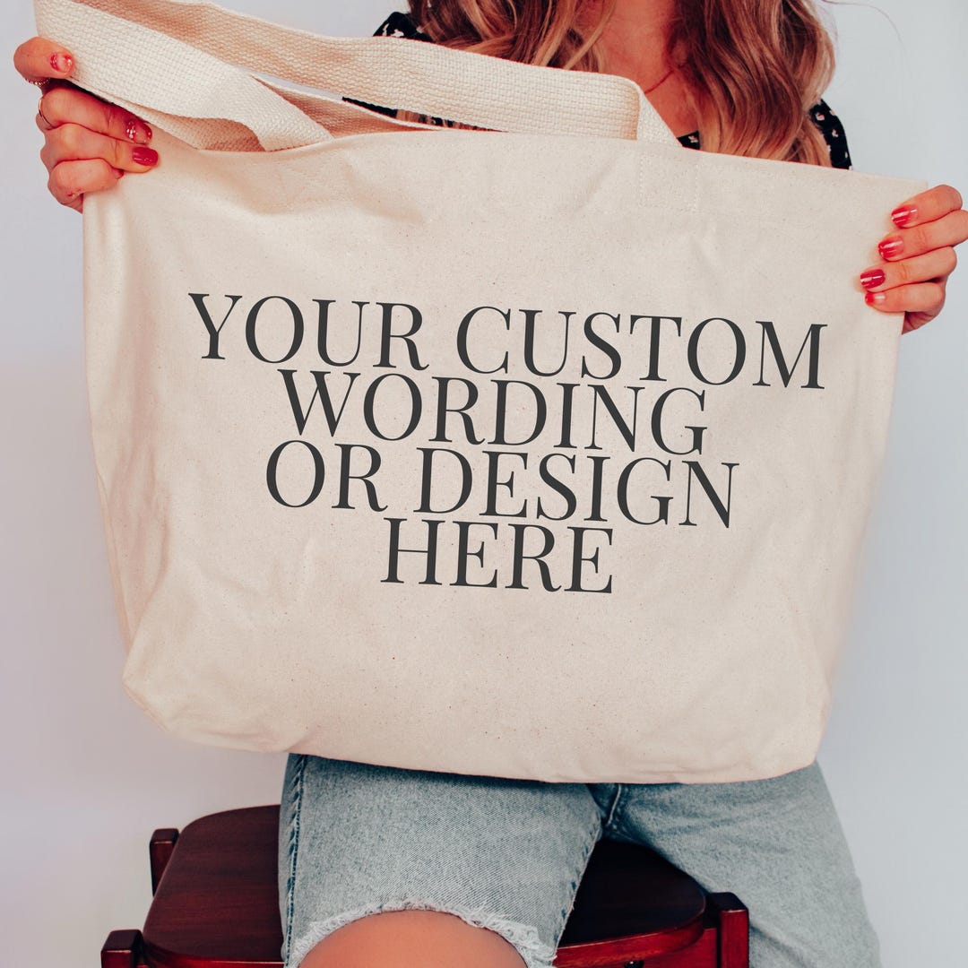 Custom Tote Bag With Zipper, Promotional Tote Bag, Custom Logo ...