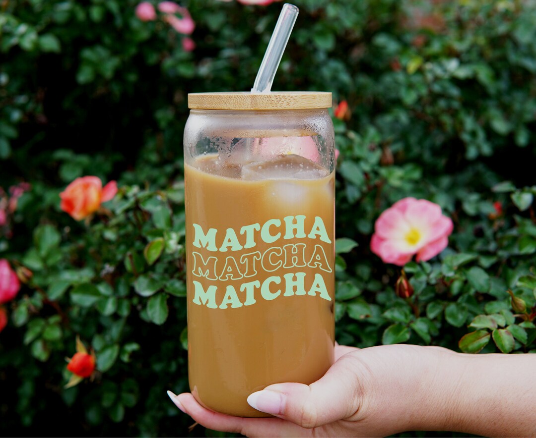 Matcha Matcha Matcha Iced Coffee Cup, 16 Oz Glass Coffee Cup With ...
