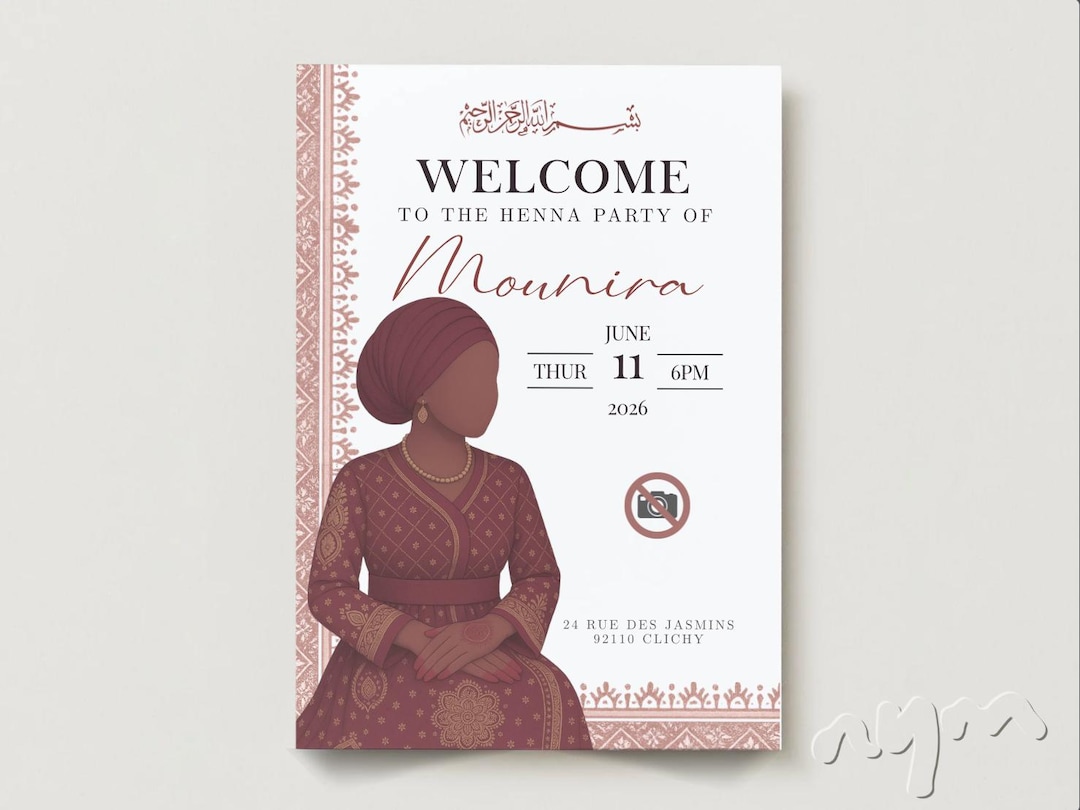 Personalized Poster for Henna Party – Elegant and Modern Comorian Style ...