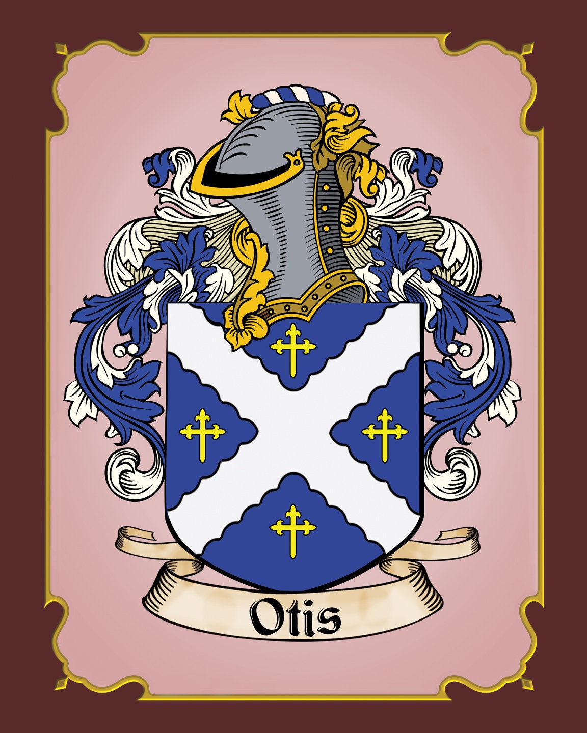 Family Crest Coat of Arms Custom Unique Design Gift Wedding Anniversary ...