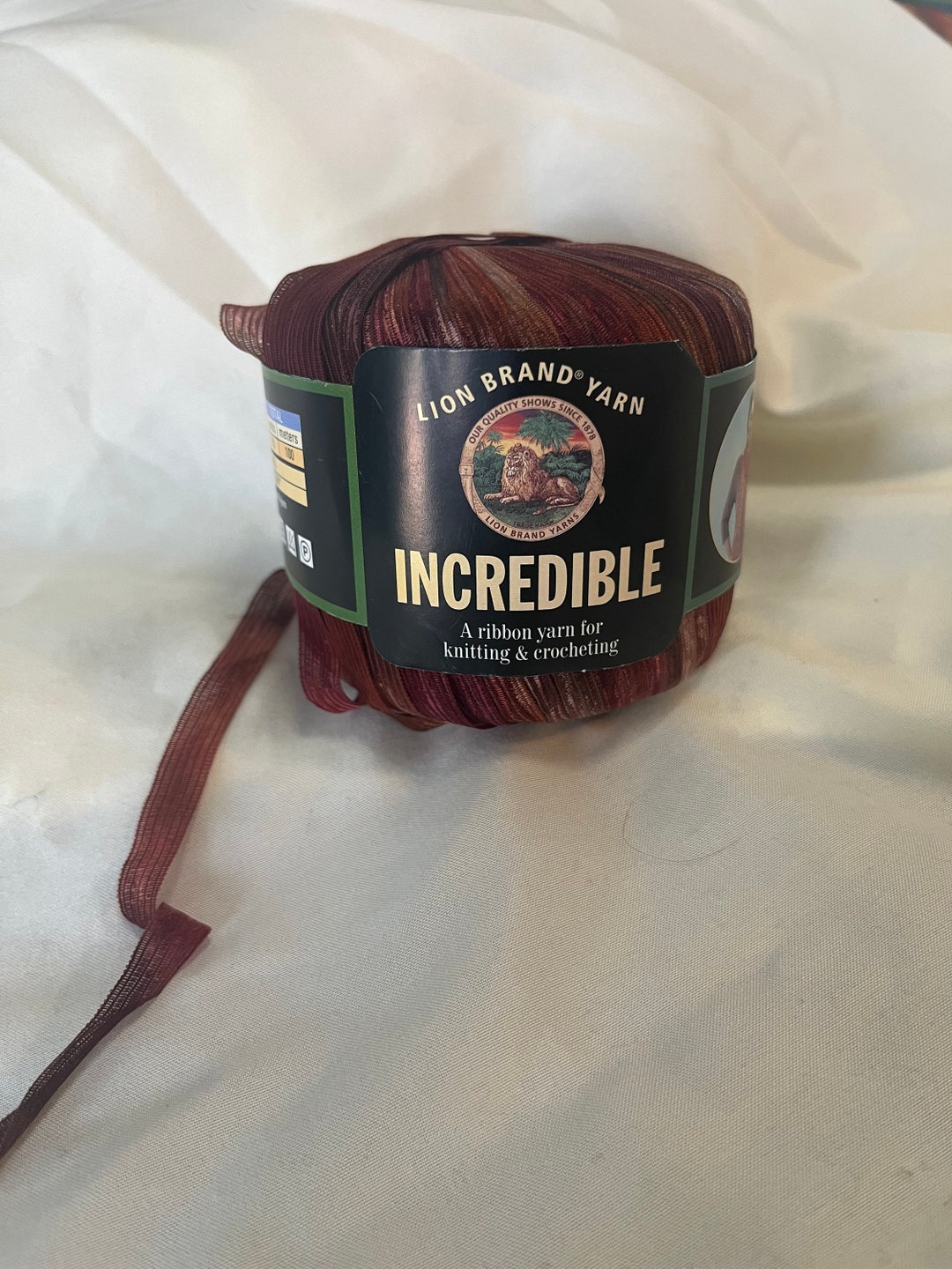 Lion Brand Ribbon Yarn - Autumn Leaves - Etsy