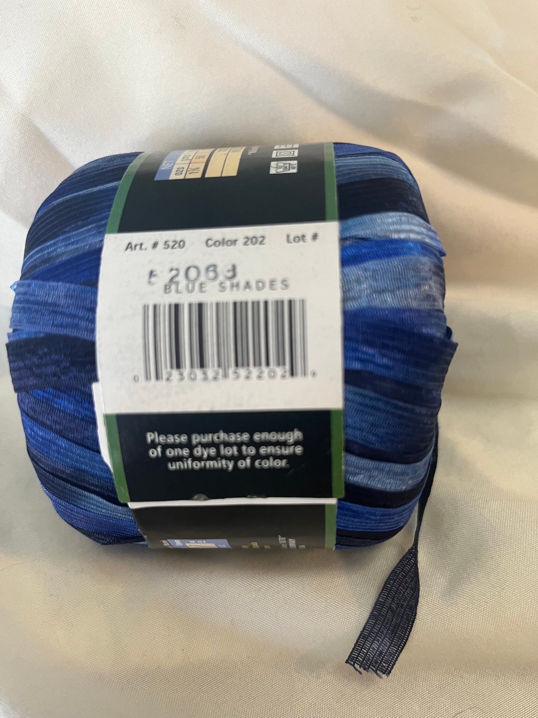 Lion Brand Ribbon Yarn - Blue Shades - Etsy