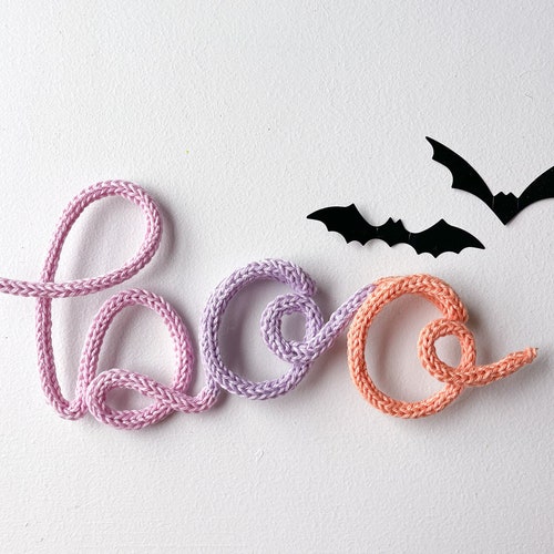 Boo Knitted Wire Sign Pastel Halloween Decor Pink Halloween - Etsy