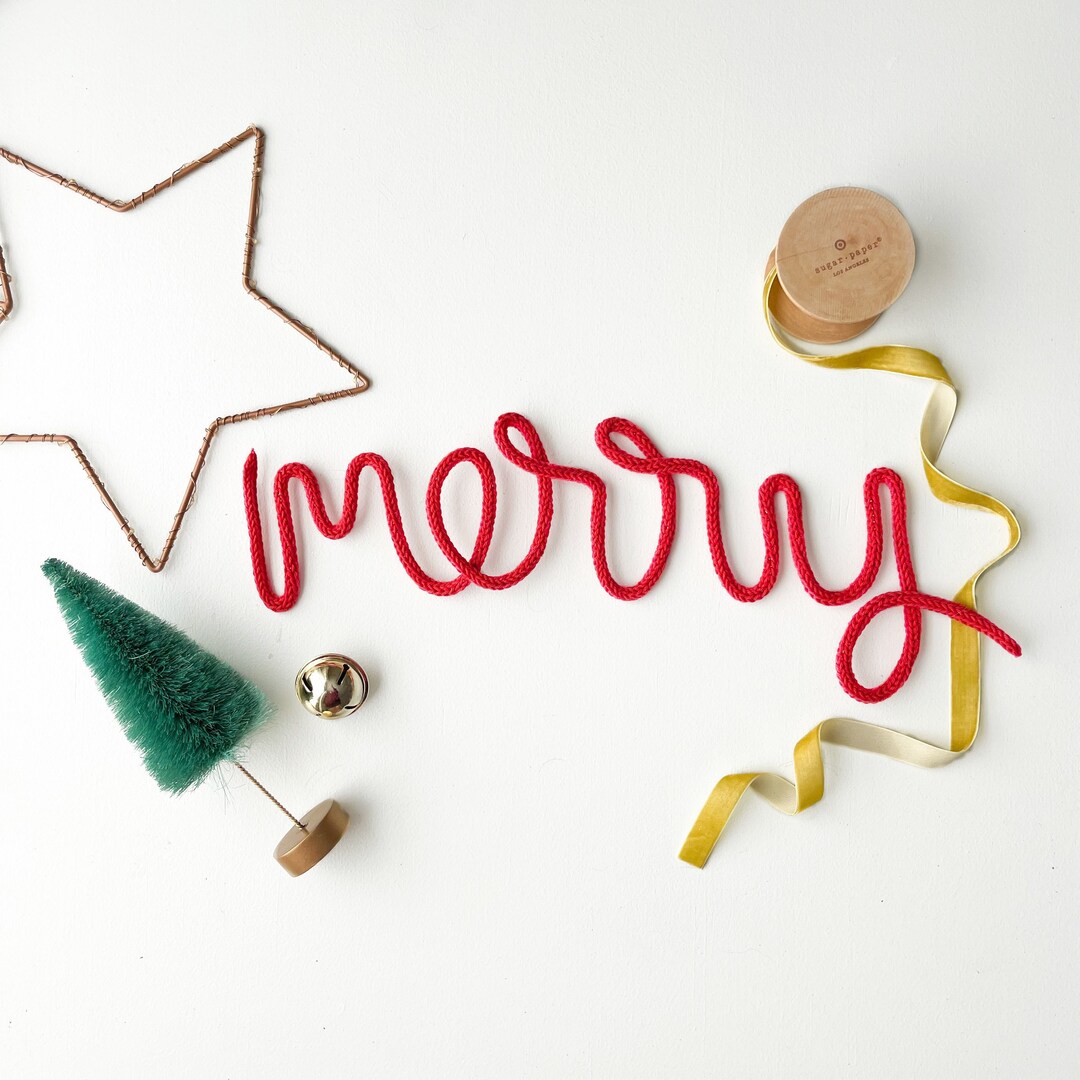 Merry Wall Sign, Merry Christmas Decor, Ecofriendly Christmas Decor ...