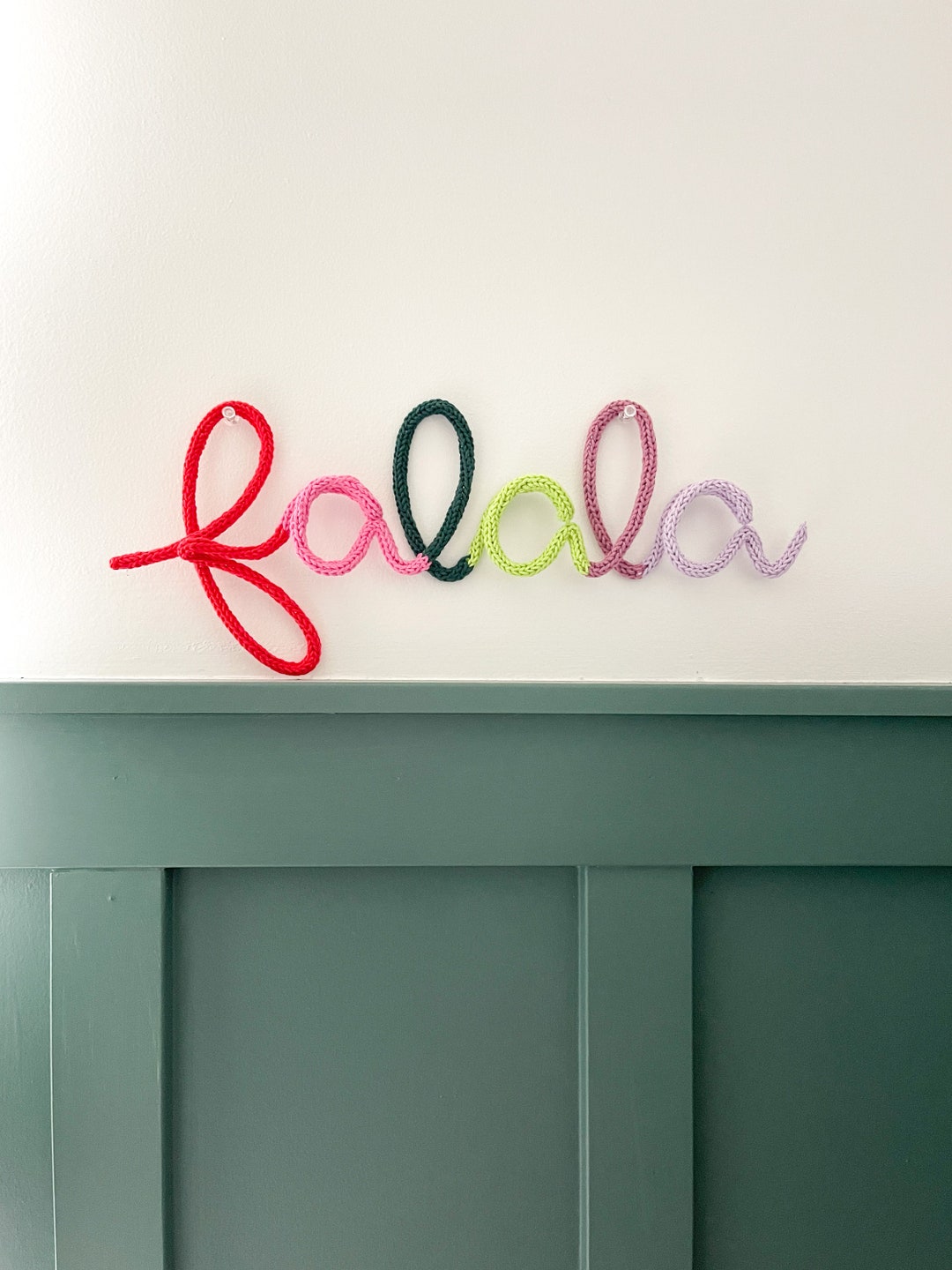 Falala Wire Sign, Knitted Wire Words, Christmas Metal Sign, Holiday ...