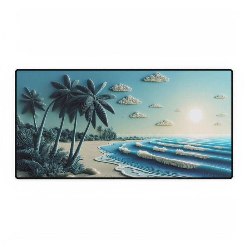 Coolest Blue Beach Desk Mat, Landscape Desk Mat, Entrepreneur Desk Mat ...