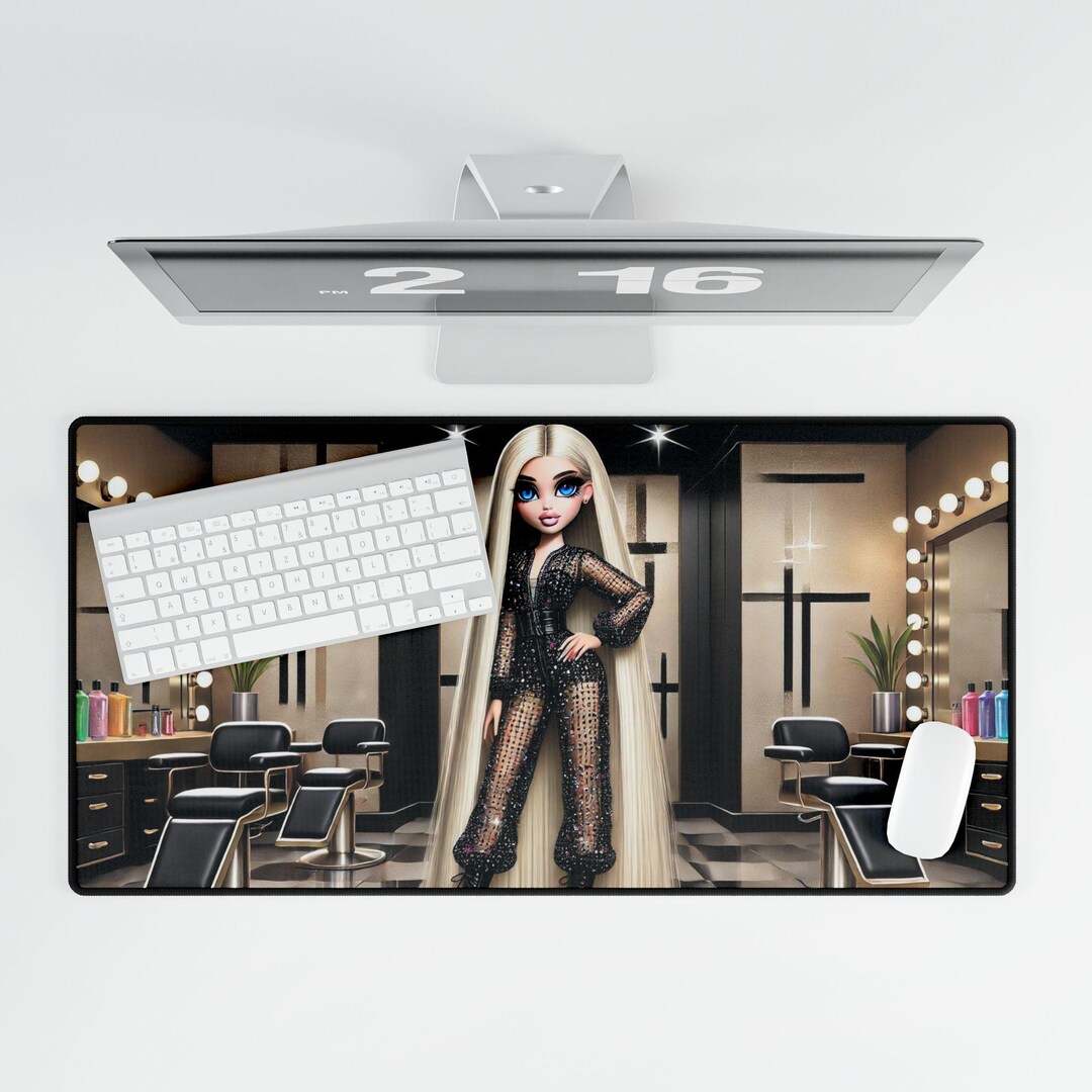 Female Futuristic Desk Mat,female Entrepreneur Desk Mat, for Business ...