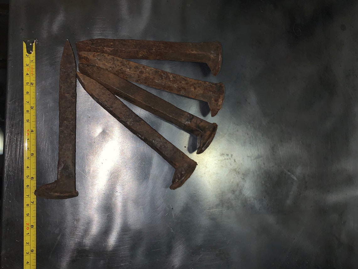 Pack of 5 Authentic Rail Road Spikes Rusty Used Canadian Railway Spikes ...