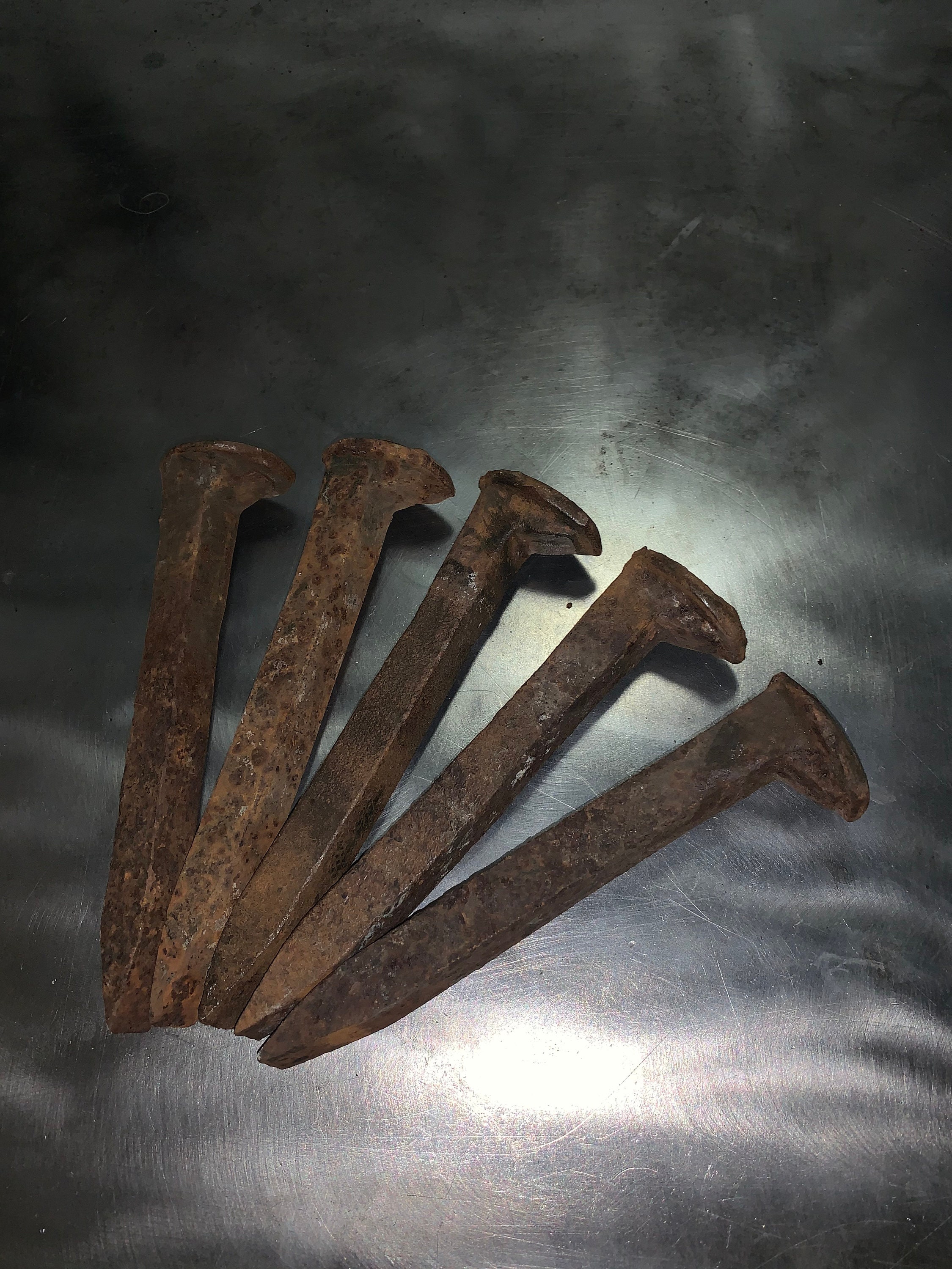 Pack of 5 Authentic Rail Road Spikes Rusty Used Canadian Railway Spikes ...
