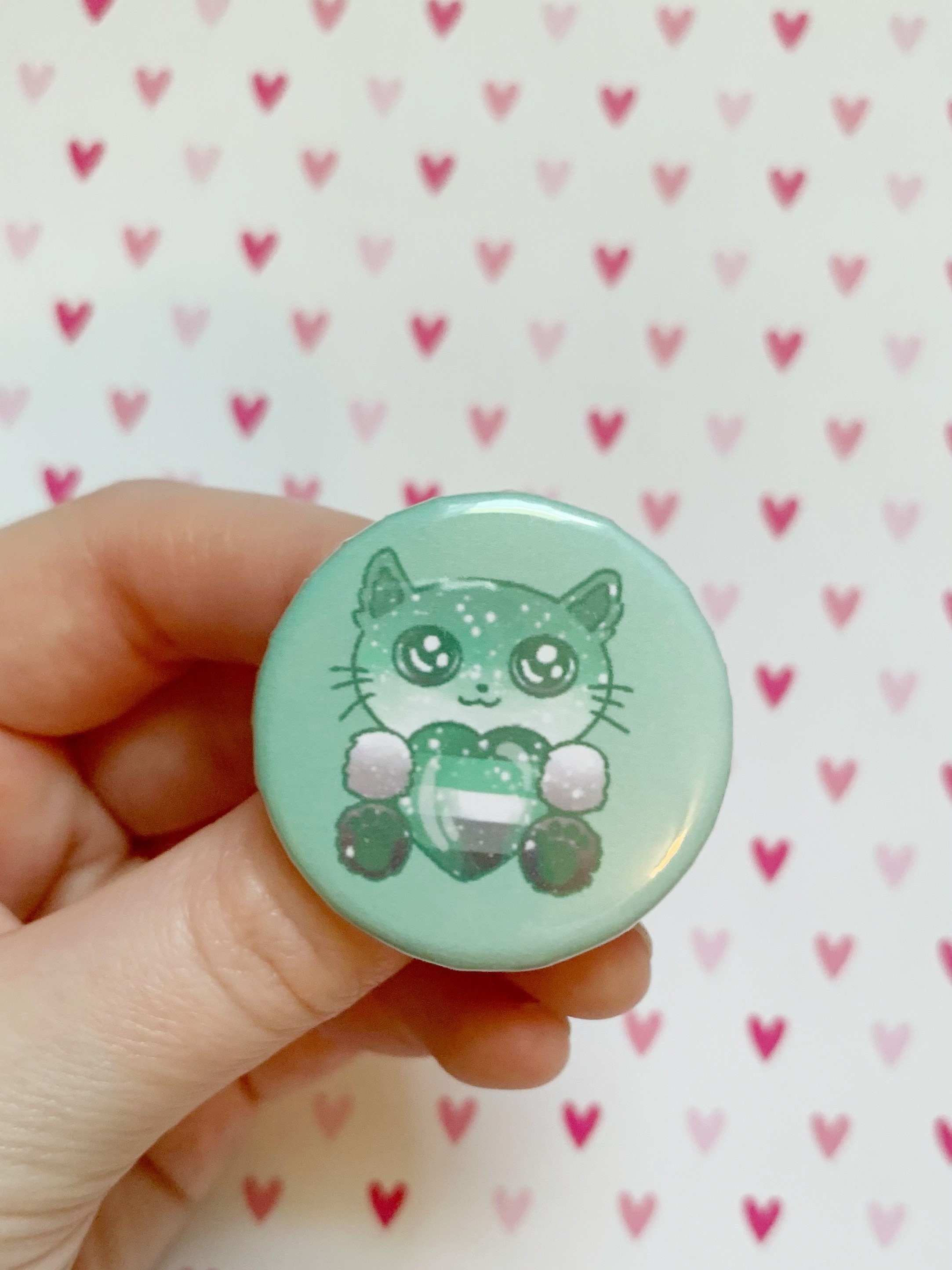 Aromantic Cat LGBTQ Pride Button Pin - Etsy