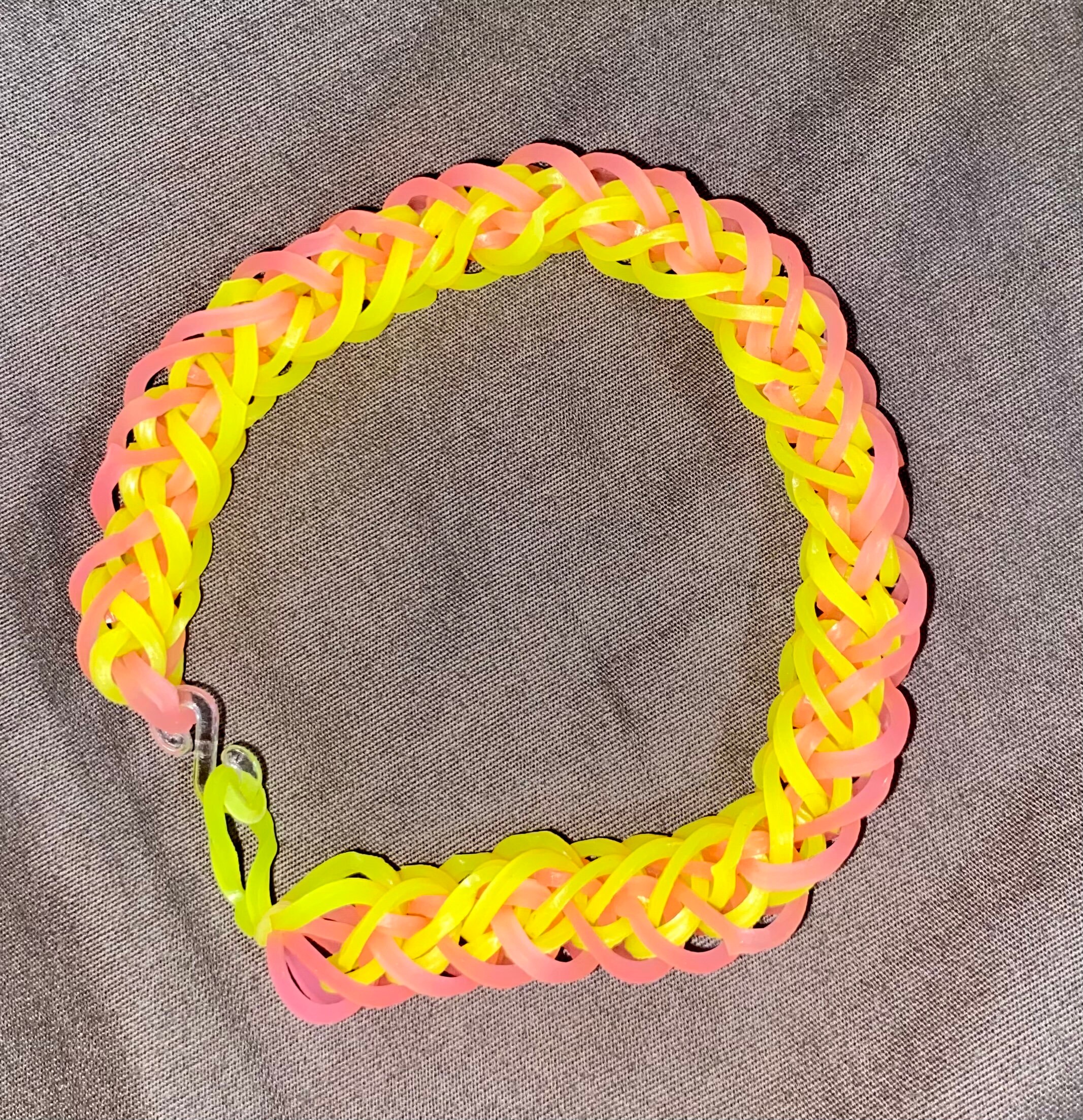 Strawberry Lemonade Themed Rubber Band Loom Bracelet - Etsy