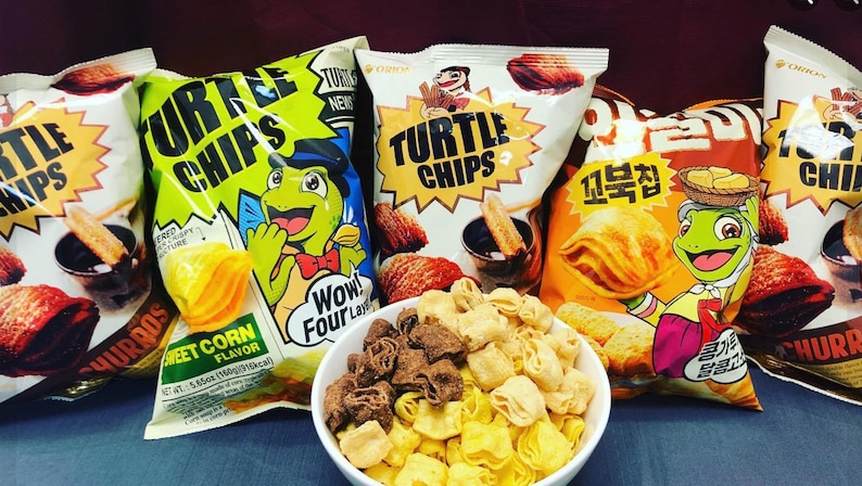 Turtle Chips LARGE Size CHOCO CHURROS 160g Exotic Chips Asian Snacks Rare Korean Snacks Kkobuk ...