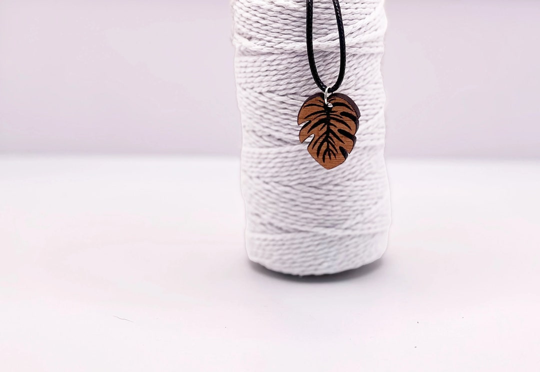 Wooden Leaf Necklace - Laser Cut, Laser Engraved, Plant Necklace, Plant ...