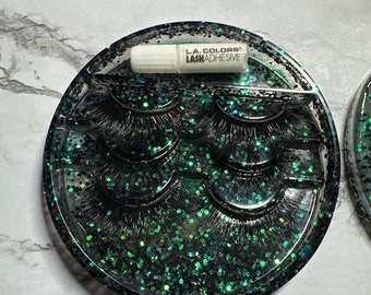 Blue,green,and White Zombie Mermaid Eyelash Kit With Eyelashes and Glue ...