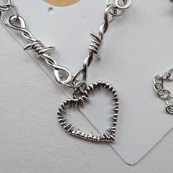 Wire Heart Necklace - Etsy