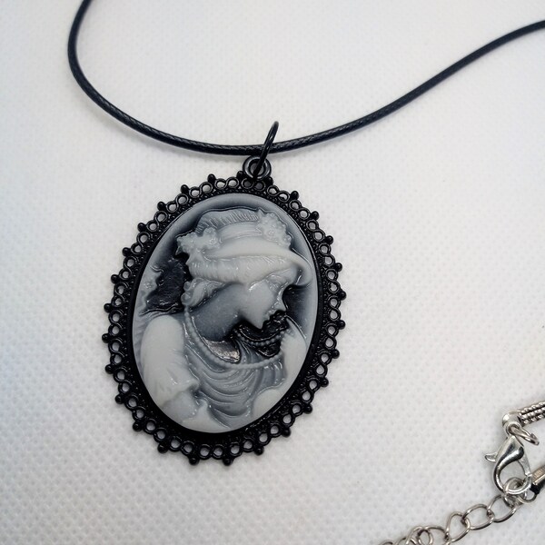 Black Cameo Necklace - Etsy