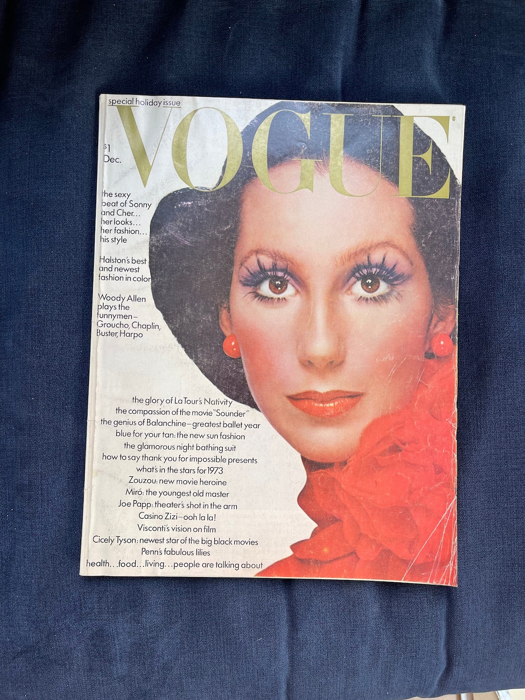 Vintage Vogue Magazine Featuring Cher – December 1972 - Etsy