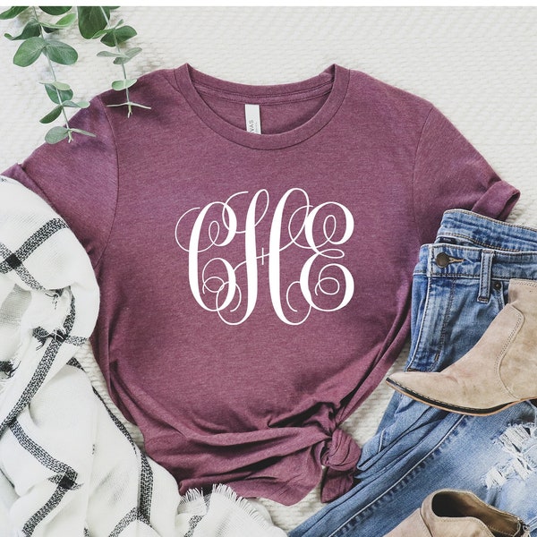Monogram Tee - Etsy