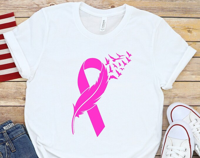 Breast Cancer Shirt, Pink Ribbon Shirt, Ribbon Awareness Shirt, Breast ...