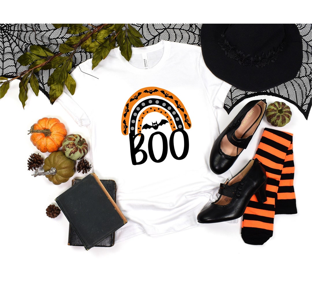 Halloween Boo Shirt, Halloween Rainbow Shirt,halloween Party, Halloween ...