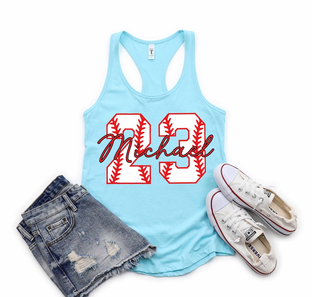 Custom Baseball Number Tank, Baseball Mom Tank Top, Personalized ...
