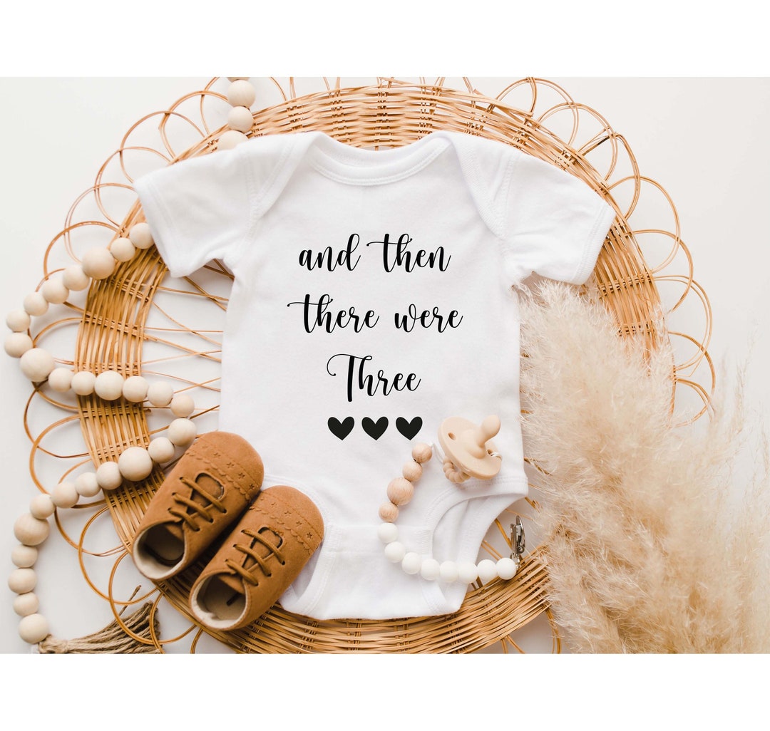 And Then There Were Three Baby Onesie®, Baby Shower Gift, Announcement ...