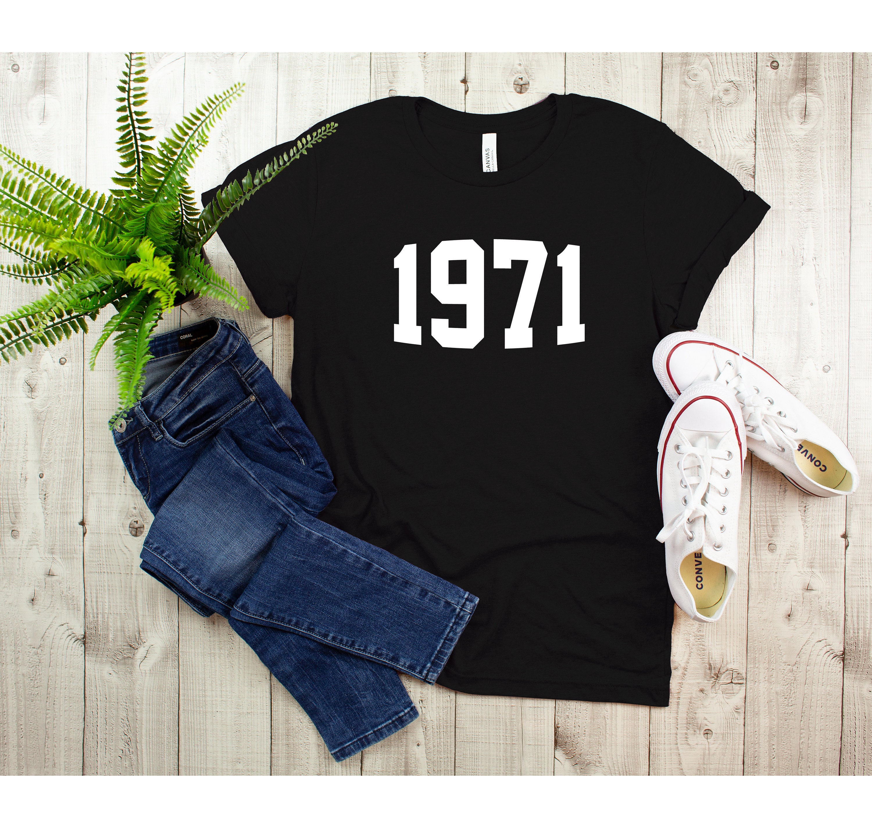 1971 Birthday Year Number Shirt for Women 50th Birthday | Etsy