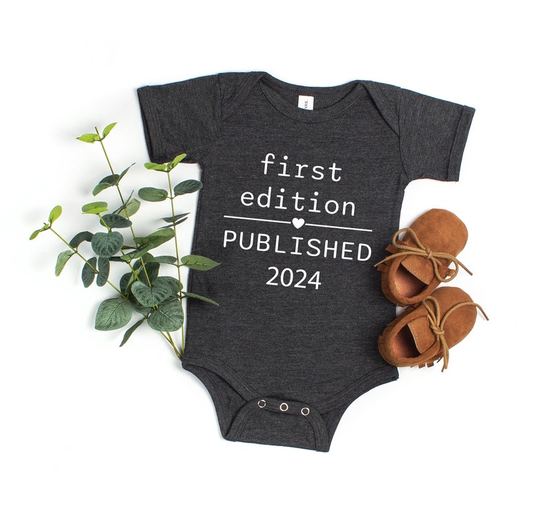 First Edition, Published 2026 Vintage Book Page Organic Baby Onesie ...