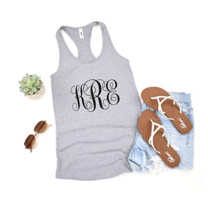 Inexpensive Monogrammed Tank Top,cheap Monogram Gift,unisex Custom Tank ...
