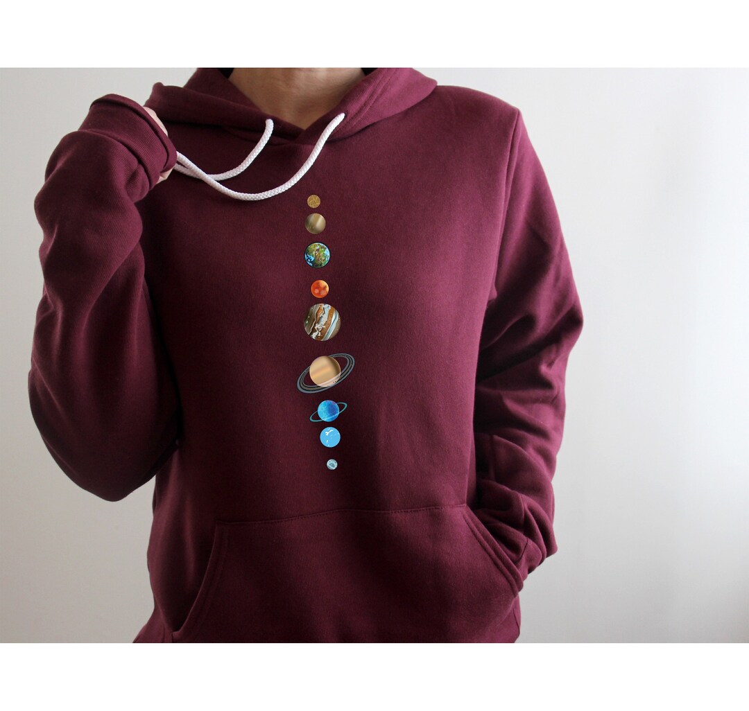 Planets Design Hoodie, Solar System Planet Hoodie Sweatshirt Sweater ...