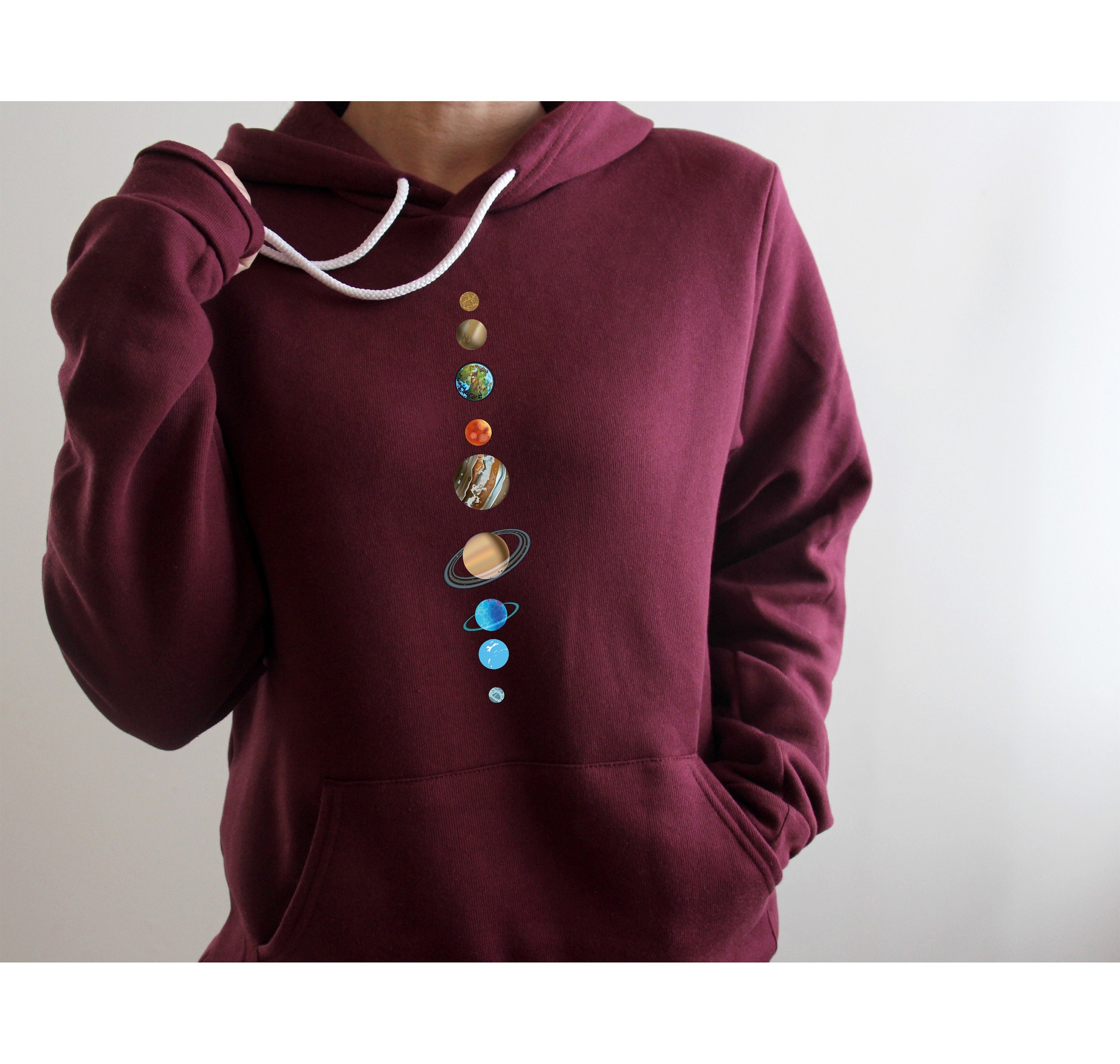 Planets Design Hoodie Solar System Planet Hoodie Sweatshirt - Etsy