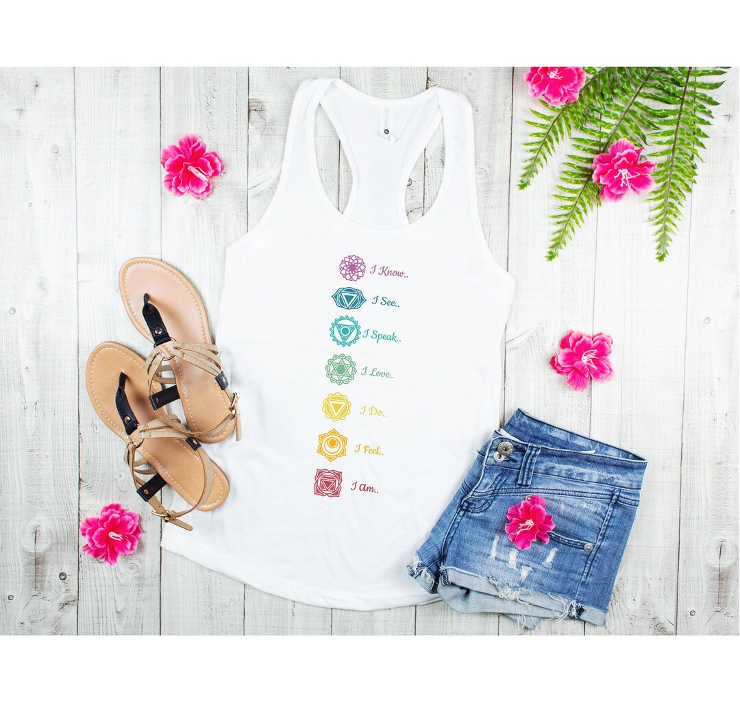 Seven Chakras Tank Top, Chakra Shirt, Meditation Shirt, Yoga Tank, Yoga ...
