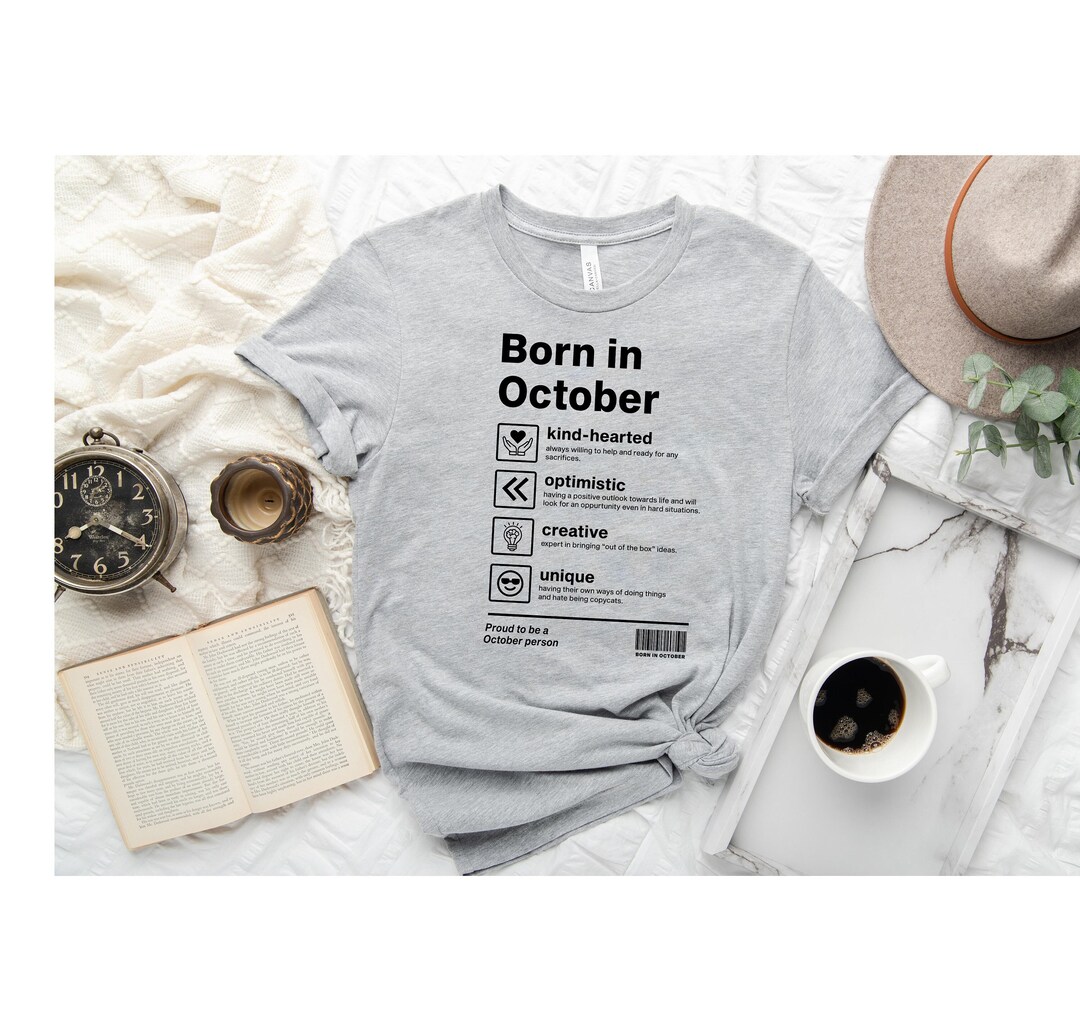 Born in October Shirt, October Birthday Shirt, Libra Birthday, October ...