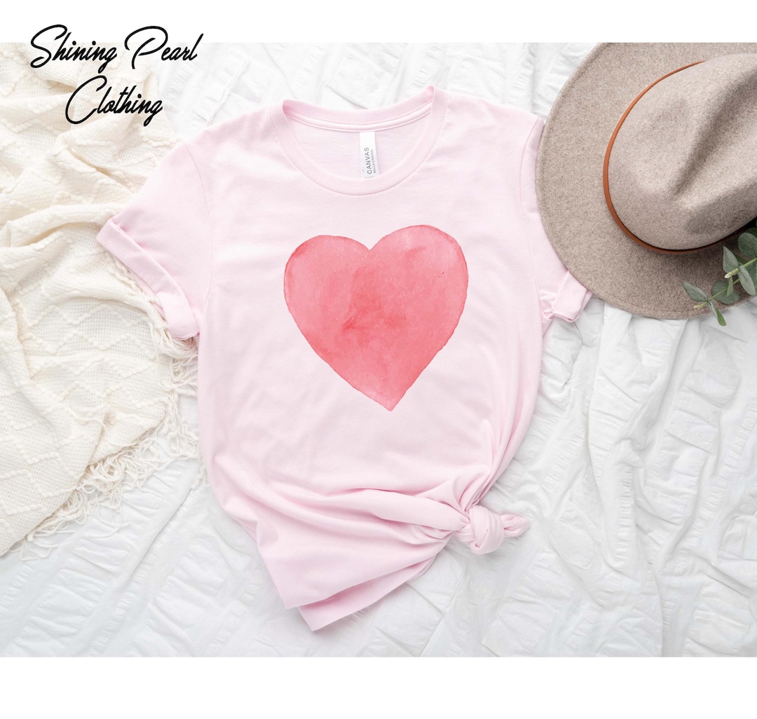 Watercolor Heart T-shirt, Heart Shirt, Valentine's Day Shirt, Funny ...
