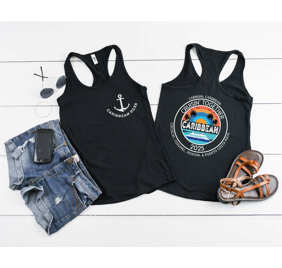 Custom Caribbean Cruise Tank, Caribbean Cruise Tank Top, Front Back ...