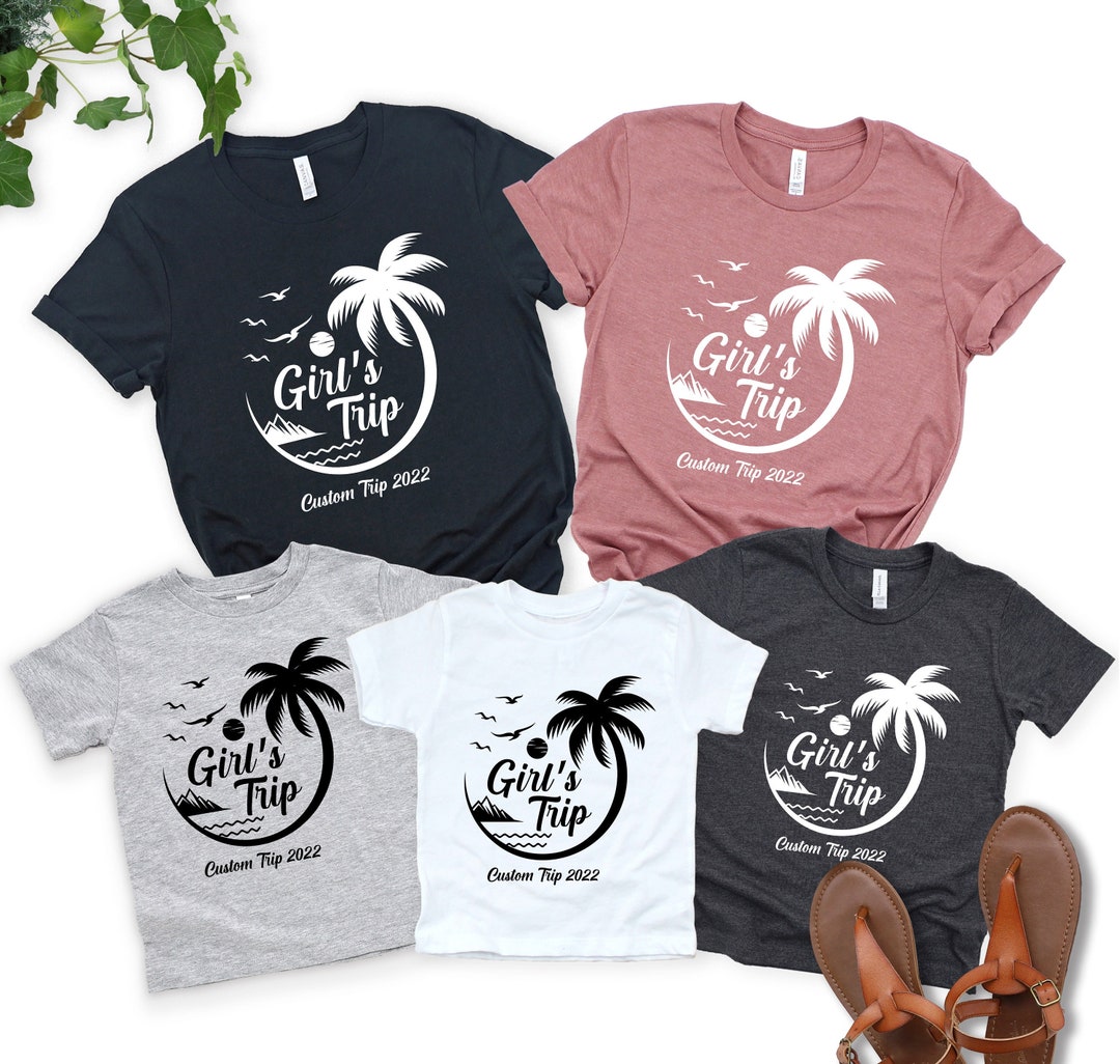 Girls Trip Shirts, Custom Beach Shirts for Girls Trip, Girl's Vacation ...